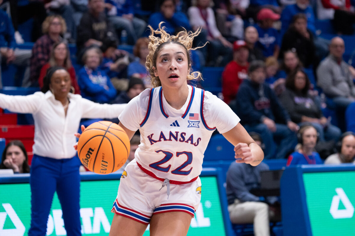 Balanced scoring, 20 team assists lead Kansas to 30-point win over ...